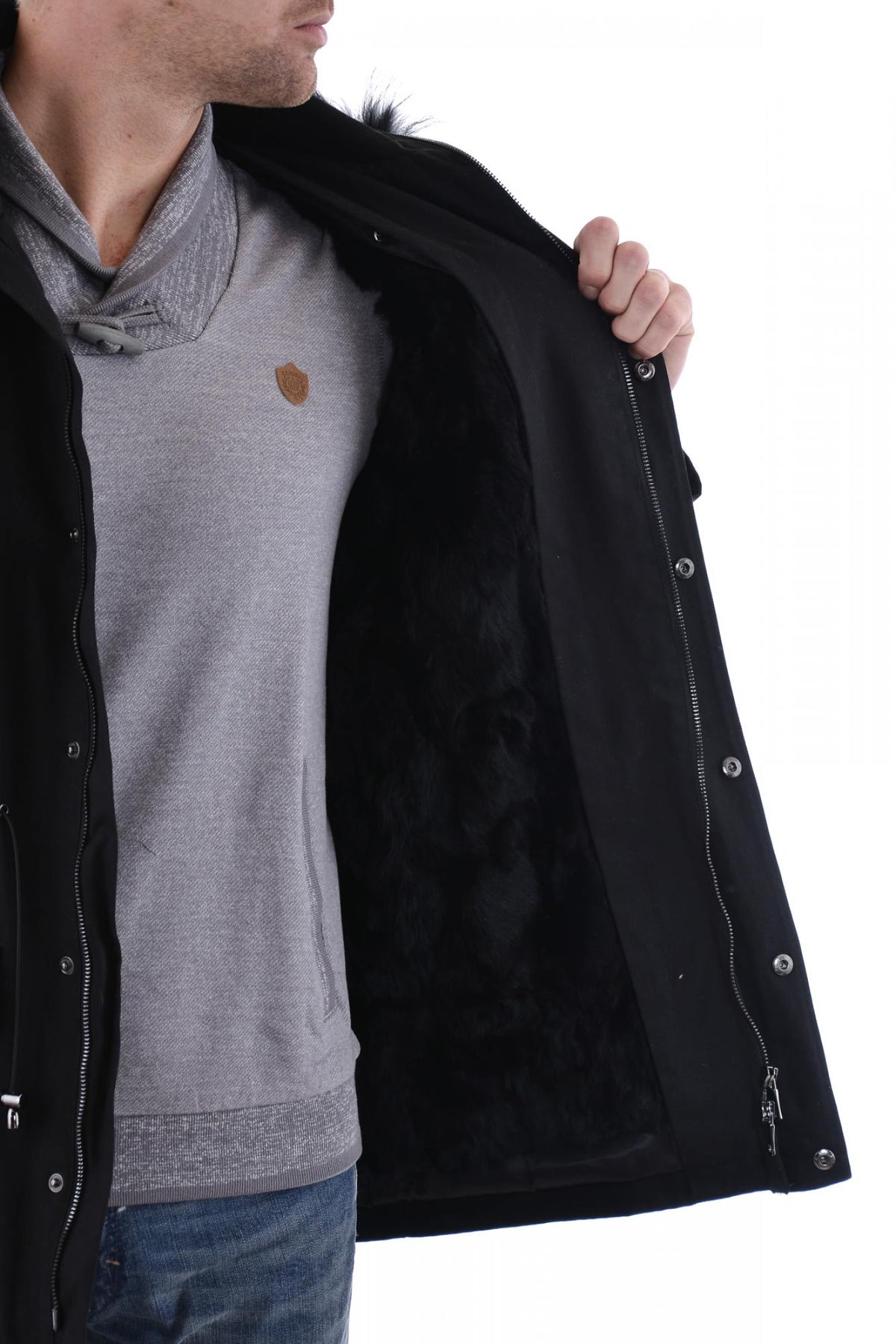 Men's Coat Serge Pariente DANDY BLACK - Leather-Jack.com