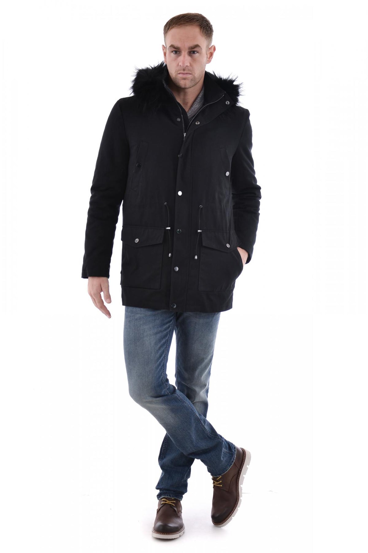 Men's Coat Serge Pariente DANDY BLACK - Leather-Jack.com