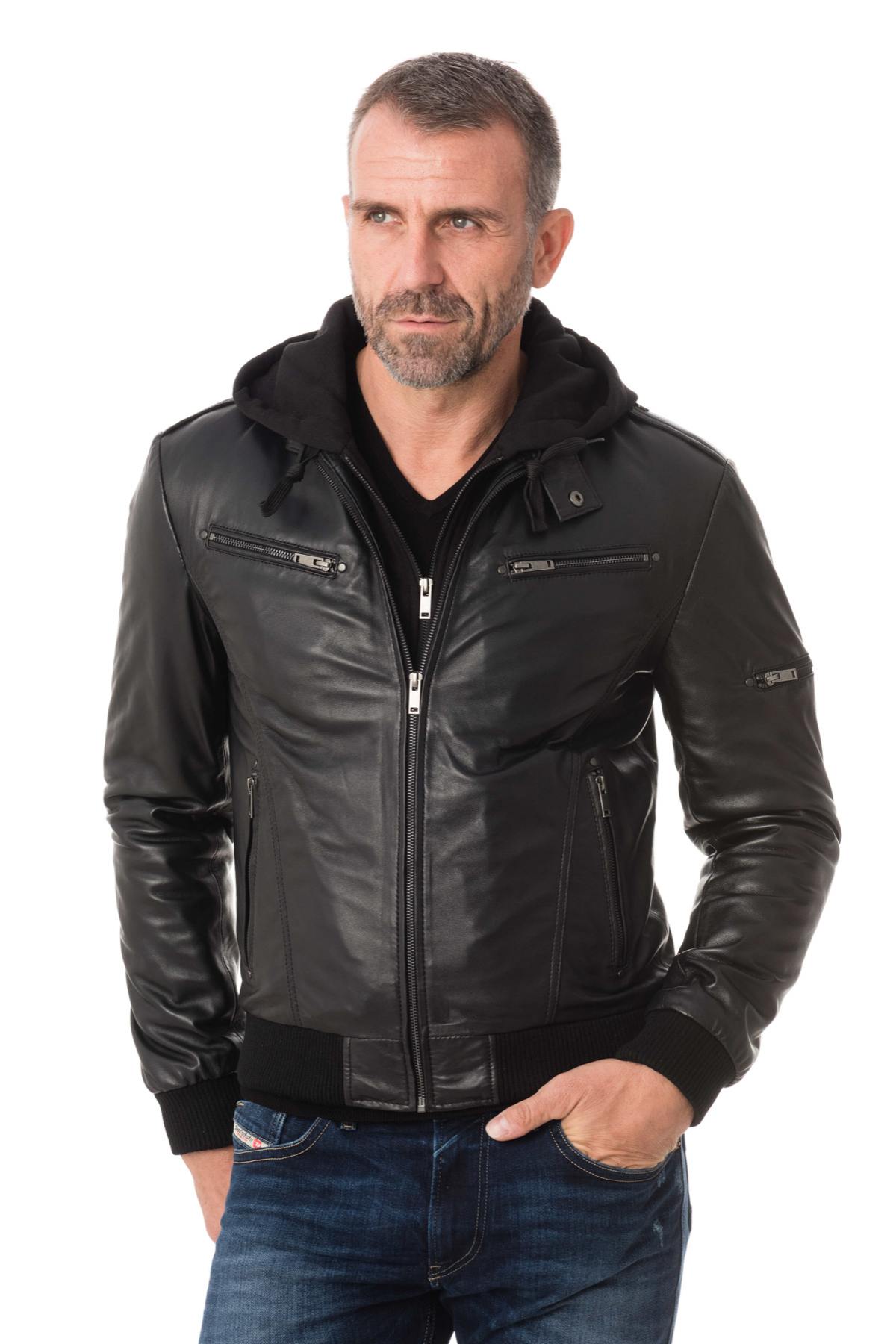 Men's Jacket Serge Pariente OTELLO HOOD AG BLACK - Hide-Jack.com ...