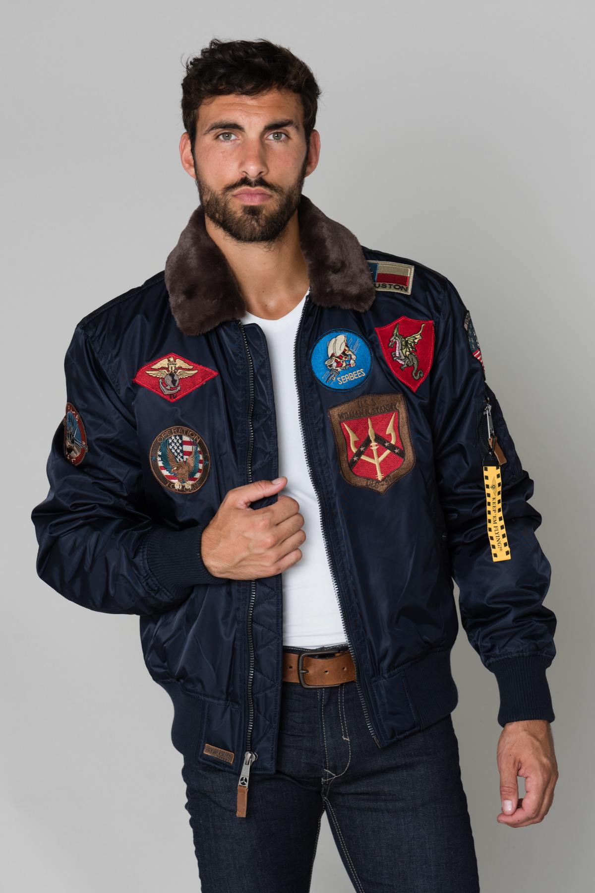 Men's Jacket top gun BOMBER TOP GUN TGJ1542P NAVY - Hide-Jack.com ...