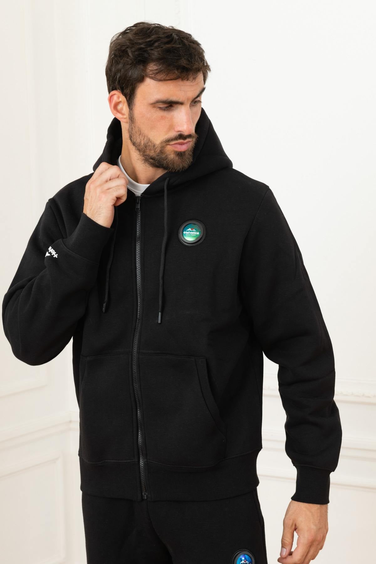 Men's Sweatshirt helvetica mountain pioneers BOUNTY BLACK - Hide-Jack ...